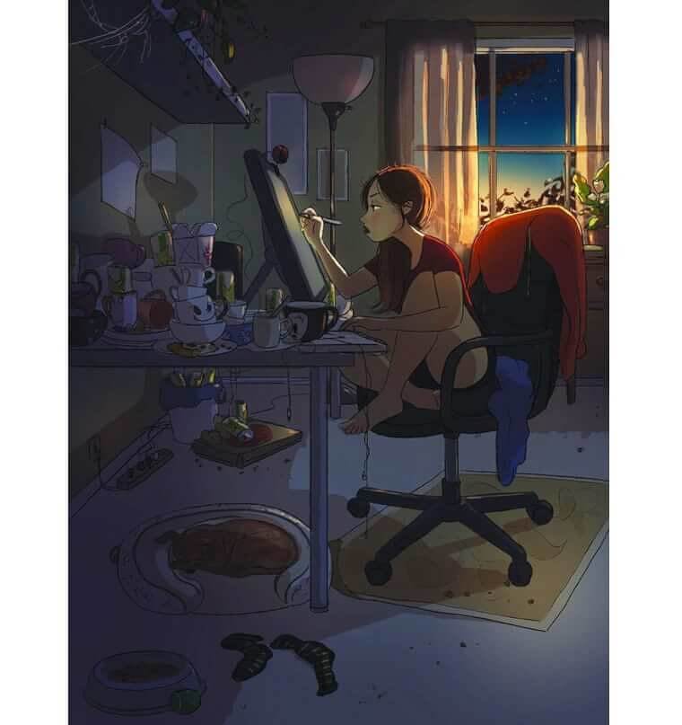 Drawings Showing How Living Alone Can Be A Wonderful Experience – Page 12